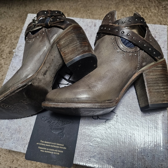 Freebird by Steven | Shoes | Freebird By Steven Lion Rainbow Boots Strappy Booties Stacked Heel ...